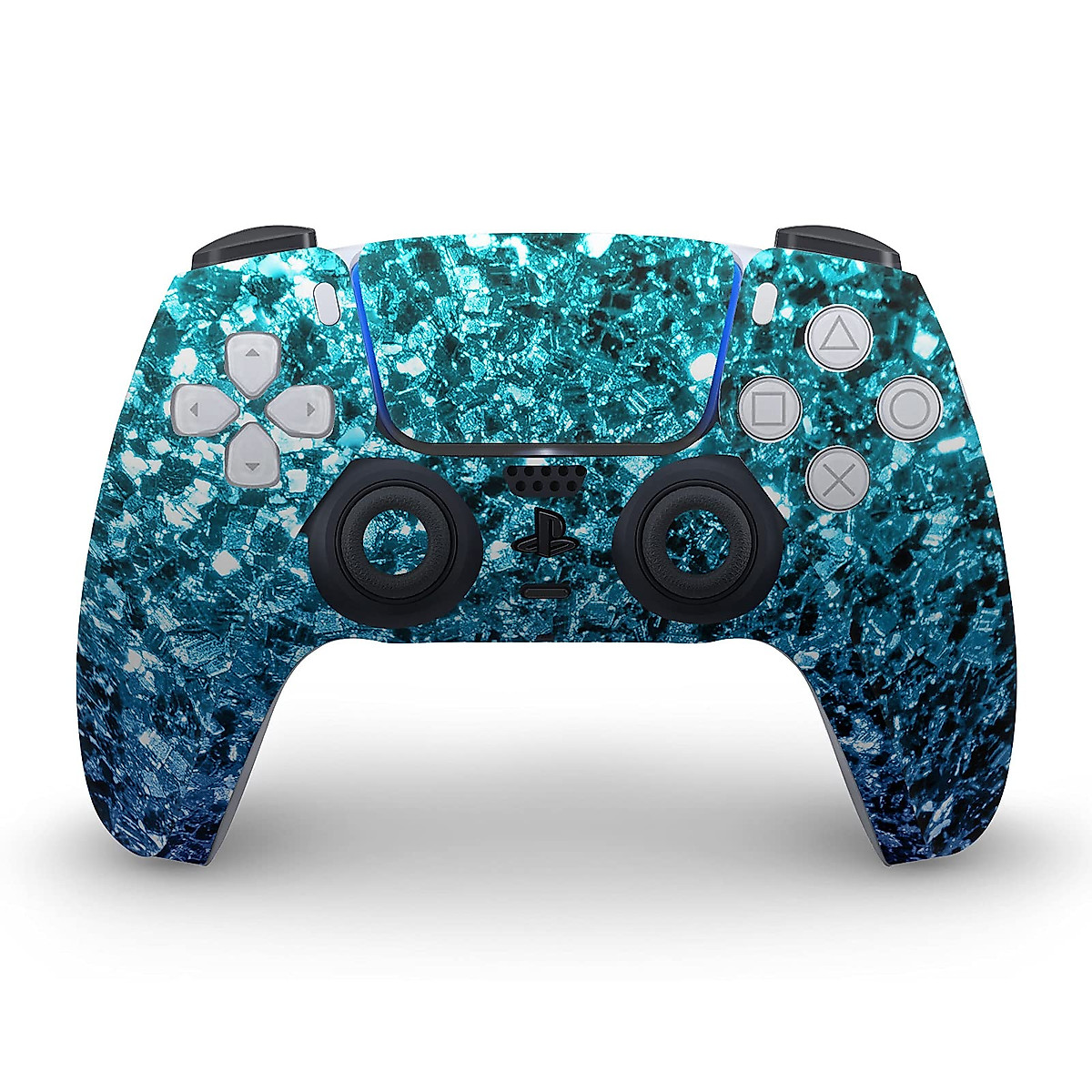 Head Case Designs Officially Licensed PLdesign Aqua Blue Art Mix Vinyl Faceplate Sticker Gaming Skin Case Cover Compatible with Sony Playstation 5 PS5 Digital Edition Console and DualSense Controller