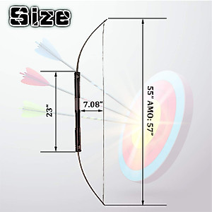 SinoArt 59" Folding Bow Black Alloy Archery Bow Right Hand for Hunting or Target (35Lbs)