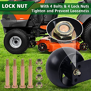 CheeMuii 4 Pack Deck Gauge Wheels Kit Fit for Most 42" 46'' 48'' 50" 52'' and 54" Decks Replace for Husqvarna 532174873 589527301 for Cub Cadet 753-04856A for MTD 133957 174873 734-03058, etc