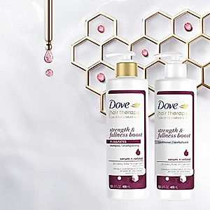 Dove Hair Therapy Shampoo For Thin, Fine Hair Strength and Fullness Boost Sulfate Free Shampoo for 2X Visibly Fuller, Thicker Hair 13.5 oz