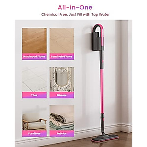 Schenley Steam Mop Cleaner with Detachable Handheld Steamer for Cleaning Hardwood/Laminate Floor, Tiles and Grout, with 7-in-1 Multi-purpose Accessories and Washable Microfiber Pads