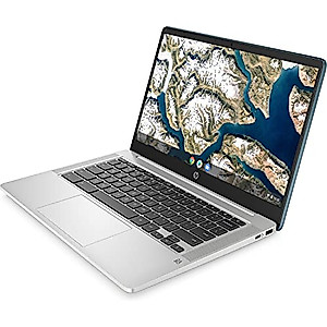 HP Chromebook 14a-na0120nr 14 Inch HD Laptop Intel Celeron N4120 Intel UHD Graphics, 4GB LPDDR4 RAM, 32GB eMMC Computer Storage, ChromeOS, USB Type-C, Wifi, Bluetooth Forest Teal (Renewed)