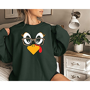 Cute Turkey Thanksgiving Sweatshirt | Thankgsiving Gift Sweater for Women | Funny Thanksgiving & Christmas Shirt