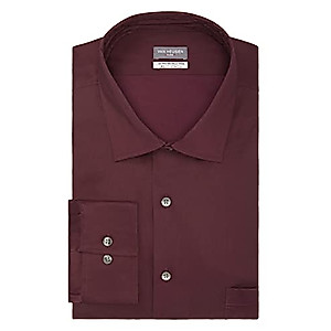 Van Heusen Men's Fit Dress Shirt Ultra Wrinkle Free Flex Collar Stretch (Big and Tall), Hearth, 18.5" Neck 34"-35" Sleeve
