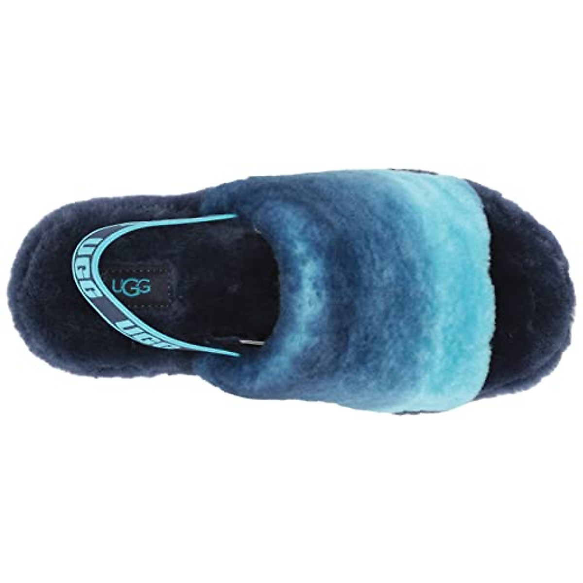 UGG K Fluff Yeah Gradient Slipper, Blue Combo, 5 US Unisex Big Kid