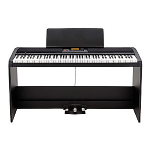 KORG XE20SP 88 Weighted Keys Digital Piano with Stand and 3 Pedals Bundle with Knox Gear Bench, Piano Light, and Piano Book/CD (4 Items)