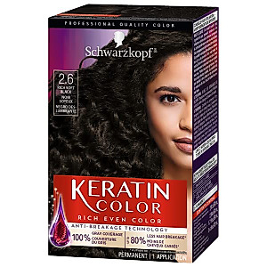 Schwarzkopf Keratin Color Permanent Hair Color Cream, 2.6 Rich Black