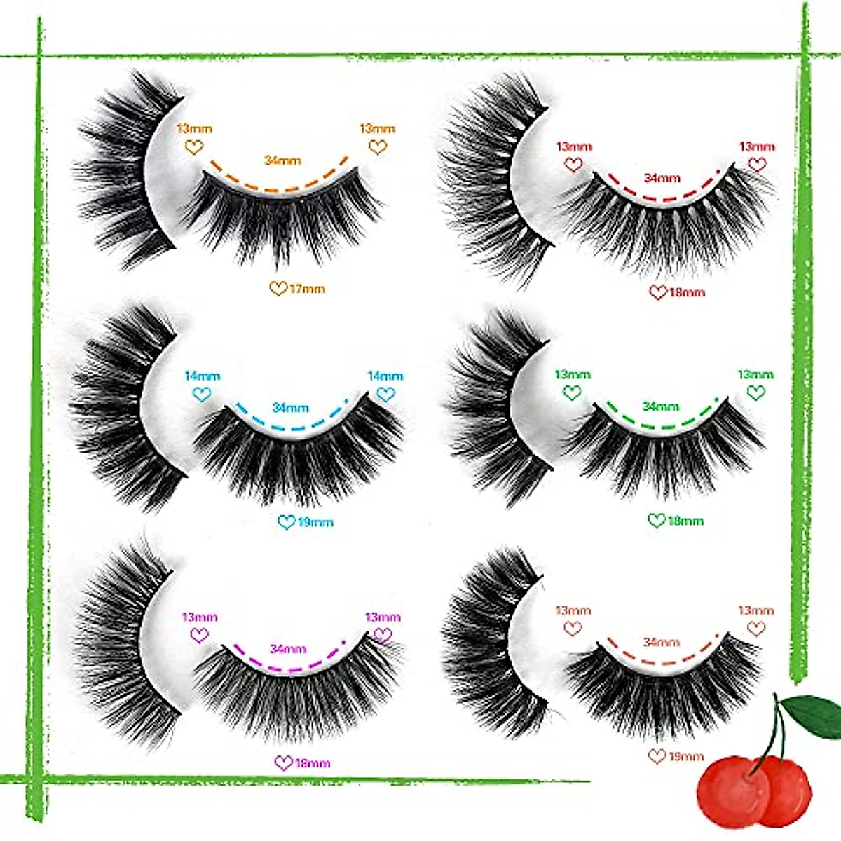 Ruairie 5D Faux Mink Lashes Wholesale Bulk 30 Pairs 6 Styles Natural False Lashes Pack Fluffy Volume False Eyelashes Wispy 3D Fake Lashes Mink