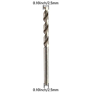 Auniwaig 10pcs Twist Drill Bit, 2.5mm HSS-6542 Straight Shank Drill Bit- 135° Tip, for Metal, Steel, Wood, Plastic, Copper, Aluminum Alloy, Stainless Steel Silver