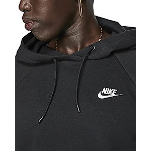 Nike Women's Sportswear Essential Fleece Hoodie (XL, Black/White)