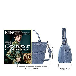 AOCINA Denim Purse Jean Tote Bag for Women Crossbody Shoulder Denim Purses and Handbags for Women(B-Light Blue)