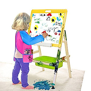 KUUQA Waterproof Art Smock, Kids Art Aprons Children's Art Smock Long Sleeve with 3 Roomy Pockets (Paints and Brushes not included)