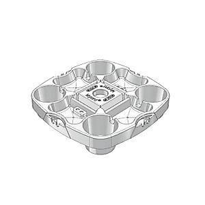 MYard Umbrella Table Tray 15 Inches Pro for Beach, Swimming Pool with 4 Drink Holders, 4 Snck Grooves, 4 Sunglasses Holes, 4 Phone Slots, 4 Airpods Holes, 2 iPad Slots, 4 Small Bag Hangers (Gray)