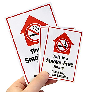 SmartSign This is A Smoke Free Home Stickers, Thank You for Not Smoking Decals | Pack of 3 EG Reflective Adhesive Decals/Labels/Stickers, Made in USA