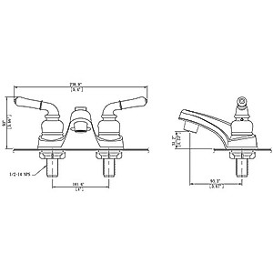 Builders Shoppe 2009CP/4120CP Motorhome Non-Metallic RV Diverter Lavatory Faucet with Hand Held Shower Set, Chrome Finish