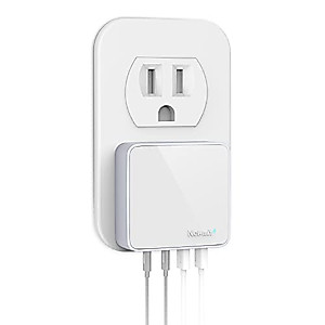 Nekmit USB C Charger, 52W 4-Port Thin Flat Fast Wall Charger Type-C Charging Station with Two 20W PD 3.0 and 2 USB Ports for iPhone 14/14 Pro/14 Pro Max, iPad Pro, AirPods, Galaxy, Android and More