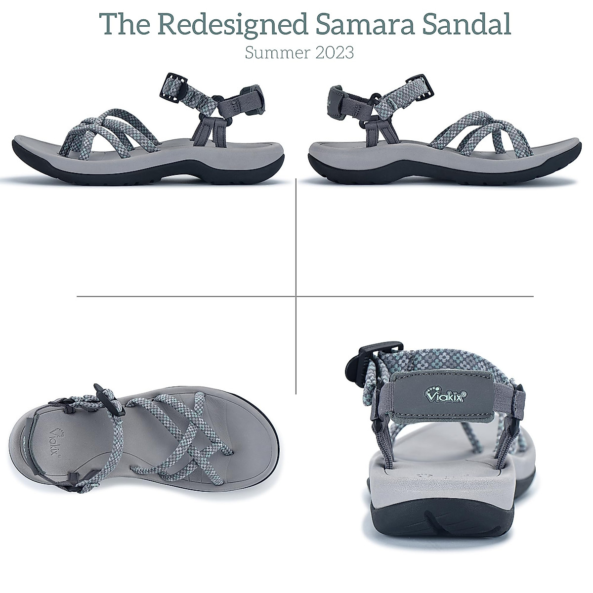 Viakix Womens Walking Sandals – Comfortable Stylish Athletic Sandals for Hiking, Outdoors, Travel, Sports, Travel, Beach