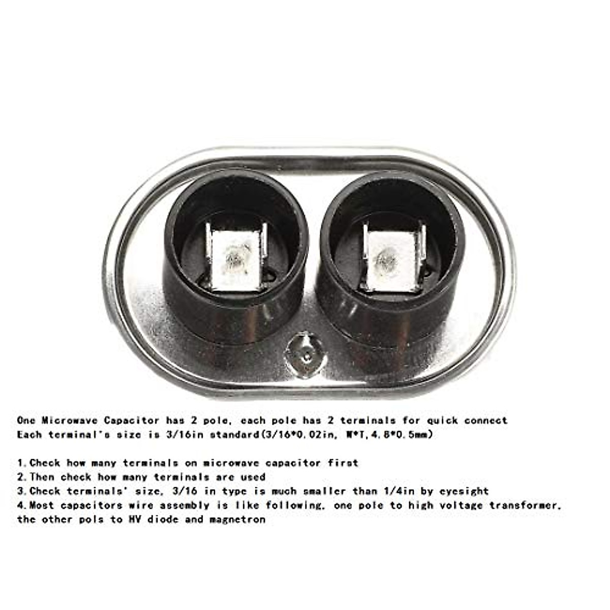 Universal Microwave Oven High Voltage Capacitor 1.05 MFD uF Compatible and Replace for GE Samsung LG Media Hair Amana Kenmore Mayta and Whirlpool