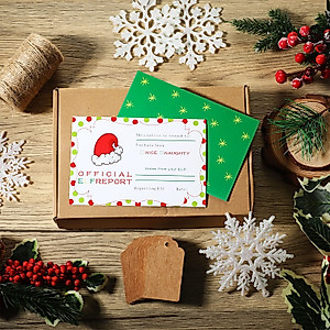 Censen 30 Pcs Boxed Christmas Cards 4 x 6 Inch Official Elf Reports Card Bulk Xmas Note Cards Stationary Holiday Christmas Gifts for Santa Winter Student Kid