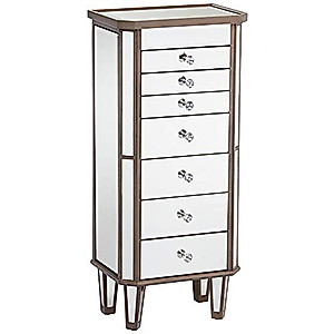 Vicenta 40 1/2" High 7-Drawer Mirrored Jewelry Armoire