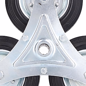 Fafeicy Stair Climbing Wheel, 6 Inch 300LBS Load Capacity Triangular Rubber Caster, Slip Resistant, Galvanized Iron Hub, Solid Tire for Stairs, Fafeicycpav6mgnh1