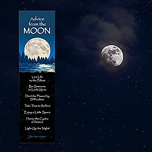 Your True Nature Advice from Nature 3 Bookmark Night Set, Laminated with Glossy Finish, Printed on Recycled Paper - Wolf, Moon, Night Sky (AMBM-Night)