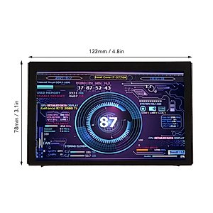 Computer Temp Monitor, 5in IPS Screen PC CPU GPU Data Monitor Multi System Support DIY Theme USB Mini Screen for AIDA64 Sensor Panel Display for Raspberry Pi for Linux for