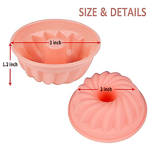 Gifbera Mini Fluted Tube 3 Inch Silicone Baking Molds/Cake Cups, Fits Standard Muffin/Cupcake Pans, 12-Count