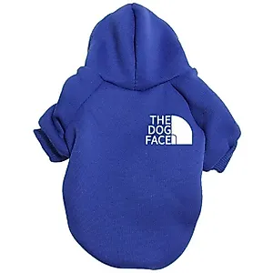 Dog Hoodie, Comfortable Soft Breathable Warm Dog Clothes, Outdoor Sports Dog Face Hoodie, for Small, Medium, and Large Dogs (X-Large, Blue)