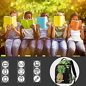 Glaphy Pineapple Skull Backpack Laptop School Book Bags Lightweight Daypack for Men Women Kids