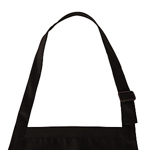 NuFazes Adjustable Bib Apron Spun Poly-Commercial, Restaurant Kitchen 3 Pocket in Black - 12 Pack