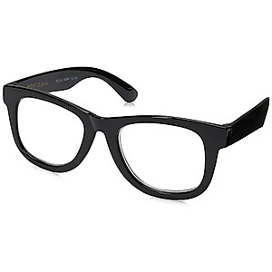 Betsey Johnson Thea Blue Light Glasses Reading Glasses, Shiny Black, 142mm US