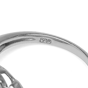 Silvershake 8X6mm Oval Shape Labradorite White Gold Plated 925 Sterling Silver Triquetra Celtic Knot Ring Size 7.5