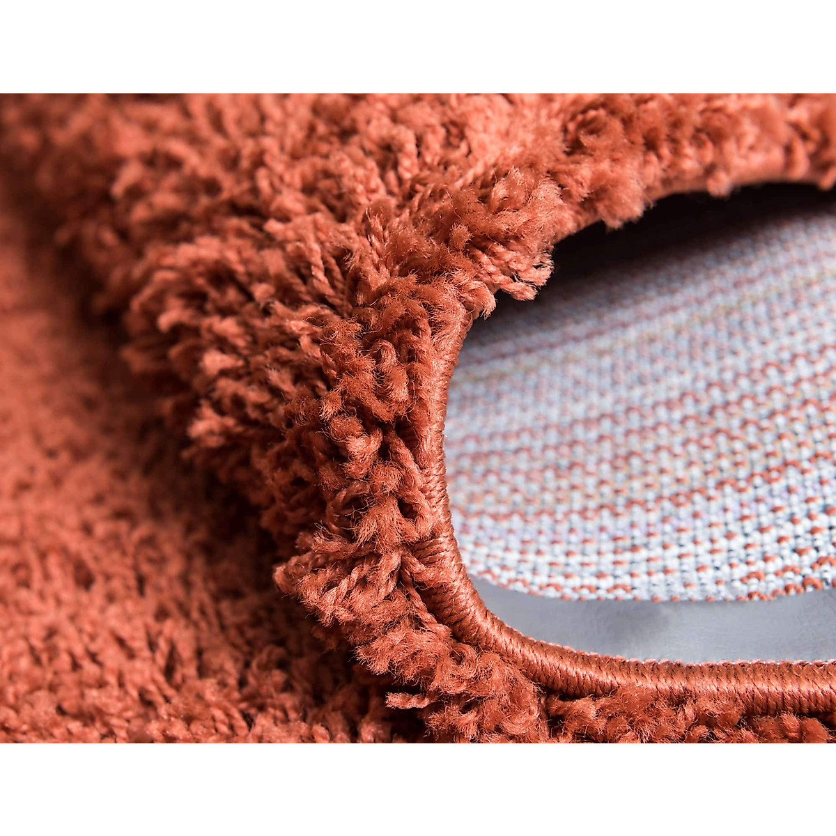 Unique Loom Solid Shag Collection Area Rug (8' x 10' Rectangle, Terracotta)