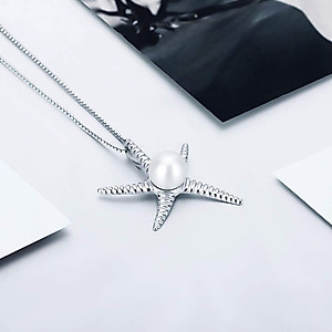 LGSY Sterling Silver Twisted Screw Starfish Bail Pin Pendant Fitting for Pearl Jewelry, Design Pendant Mount for Women DIY Jewelry Making