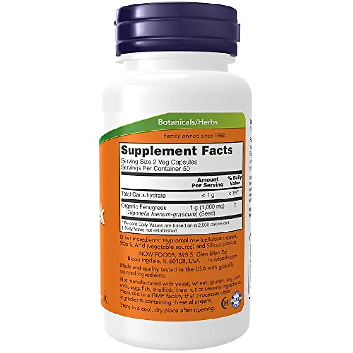NOW Supplements, Fenugreek (Trigonella foenum-graecum) 500 mg, Herbal Supplement, 100 Veg Capsules