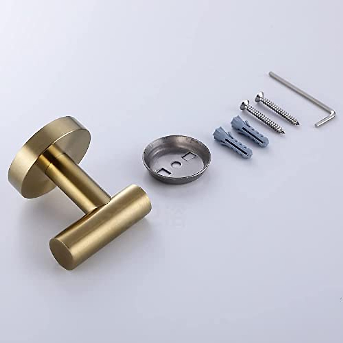 ZWTNBFST Bath Towel Hook Wall-Mounted SUS 304 Stainless Steel Coat Hook for Bathroom Kitchen Livingroom Garage Hotel Brushed Finish 2 Pcs (Brushed Gold)