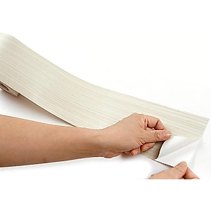 ROSEROSA Peel and Stick PVC Self-Adhesive Wallpaper Border Board Trim Moulding Sticker Stripe Wood (KW122B : 3.93 Inch X 16.40 Feet)