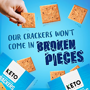 Keto low carb crackers (Sea Salt) Keto friendly zero carb no sugar added gluten free (3 Packs) almond flour crackers absolutely gluten free healthy snacks for adults and kids paleo friendly