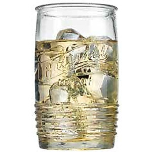 Glaver's Glass Tumbler Drinking Glasses Set of 4 – Genuine Artisan-Made Vintage Italian Original Mason – Elegant 20 Oz Clear Tumbler Glassware Set for Refreshing Drinks, Beverages, Iced Tea.