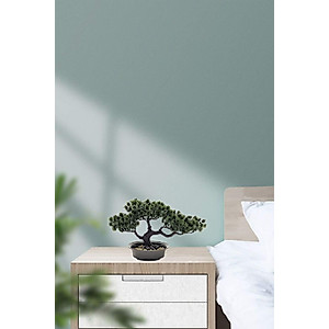 Rozwkeo Artificial Bonsai Tree Fake Plant Decoration Potted Tree Small Faux House Plants Japanese Pine Bonsai Plant for Home Indoor Decoration Office Hotel Windowsill Desktop Display Trees Zen Decor