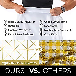 moty Folding Table Cover, Polyester Fitted Waterproof Outdoor Tablecloth Protector with Elastic for Rectangle Picnic Tables, Washable, Wrinkle Resistant, for Patio, Parties, Camping