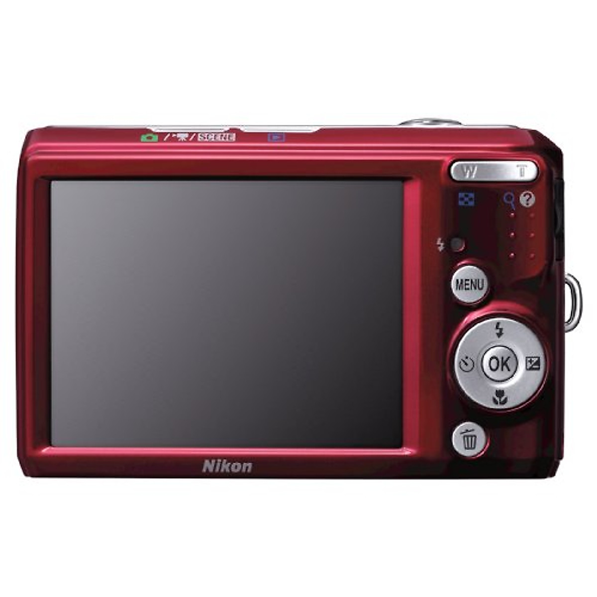Nikon Coolpix L20 10MP Digital Camera with 3.6 Optical Zoom and 3 inch LCD, (Deep Red)