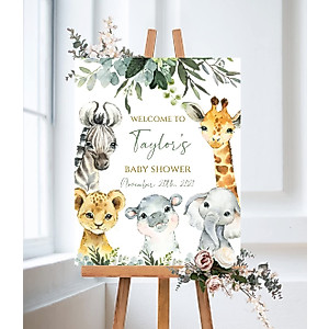 Safari Baby Shower Welcome Sign, Jungle Welcome Sign, Baby Shower Zoo Animal Welcome Sign, Sage Green Shower Decor, Woodland Baby Shower Welcome Sign