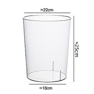 Modern Trash Can Clear Desktop Trash Can Wastebasket Plastic Waste Paper Basket Round for Bedroom Kitchen Car Dressing Table Decoration, 22cmx25cm