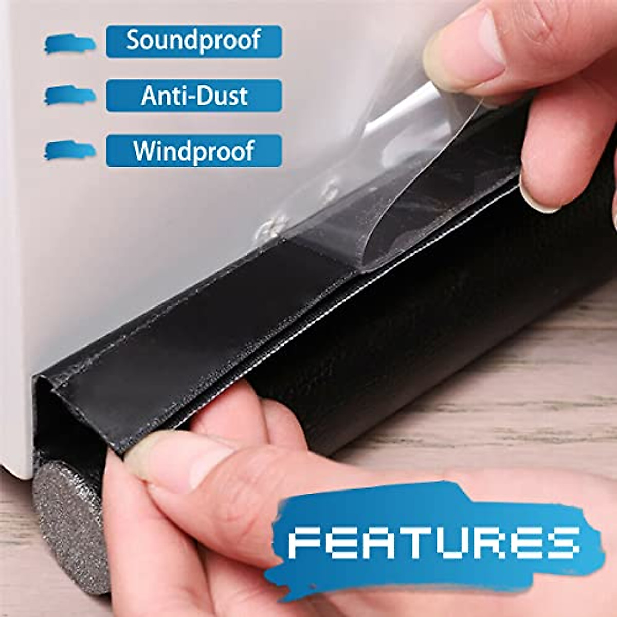 Under Door Draft Stopper 37 Adjustable Window Door Sweeps Easy to Cut and Washable Energy Saving Reduce Noise Window p15414 0