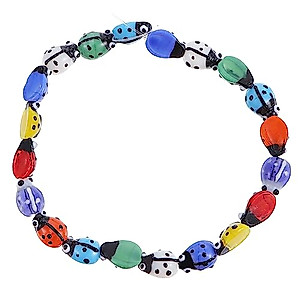 COHEALI 20pcs Ladybug Beads Loose Beads Ladybug Kit Gemstone Beads Embroidery Accessories Jewelry Making Beads Christmas Bag Filler Stones for Jewelry Making Glazed Beads Accessory Pendant