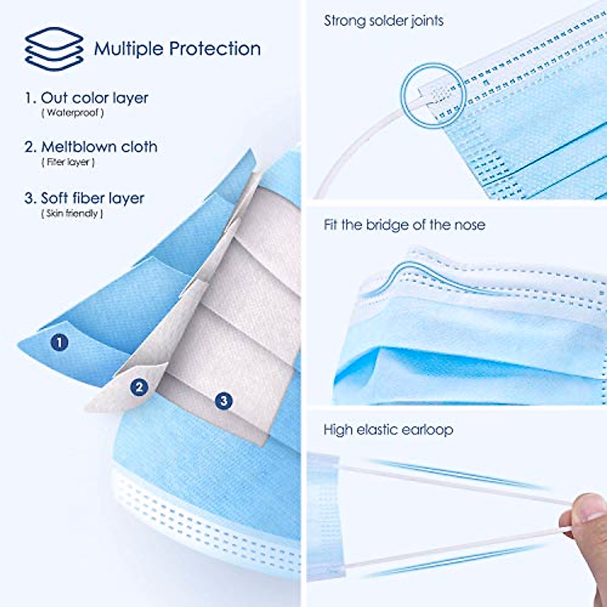 Disposable Face Mask, Adult Disposable Face Mask Fashion Lace Disposable Protection Three Layer Breathable (50 PCS)