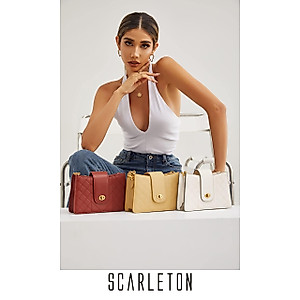 Scarleton Crossbody Bags for Women, Shoulder Bag, Lightweight Gold Chain Purses for Women, Quilted Crossbody Bag Purse, H208510 - Red