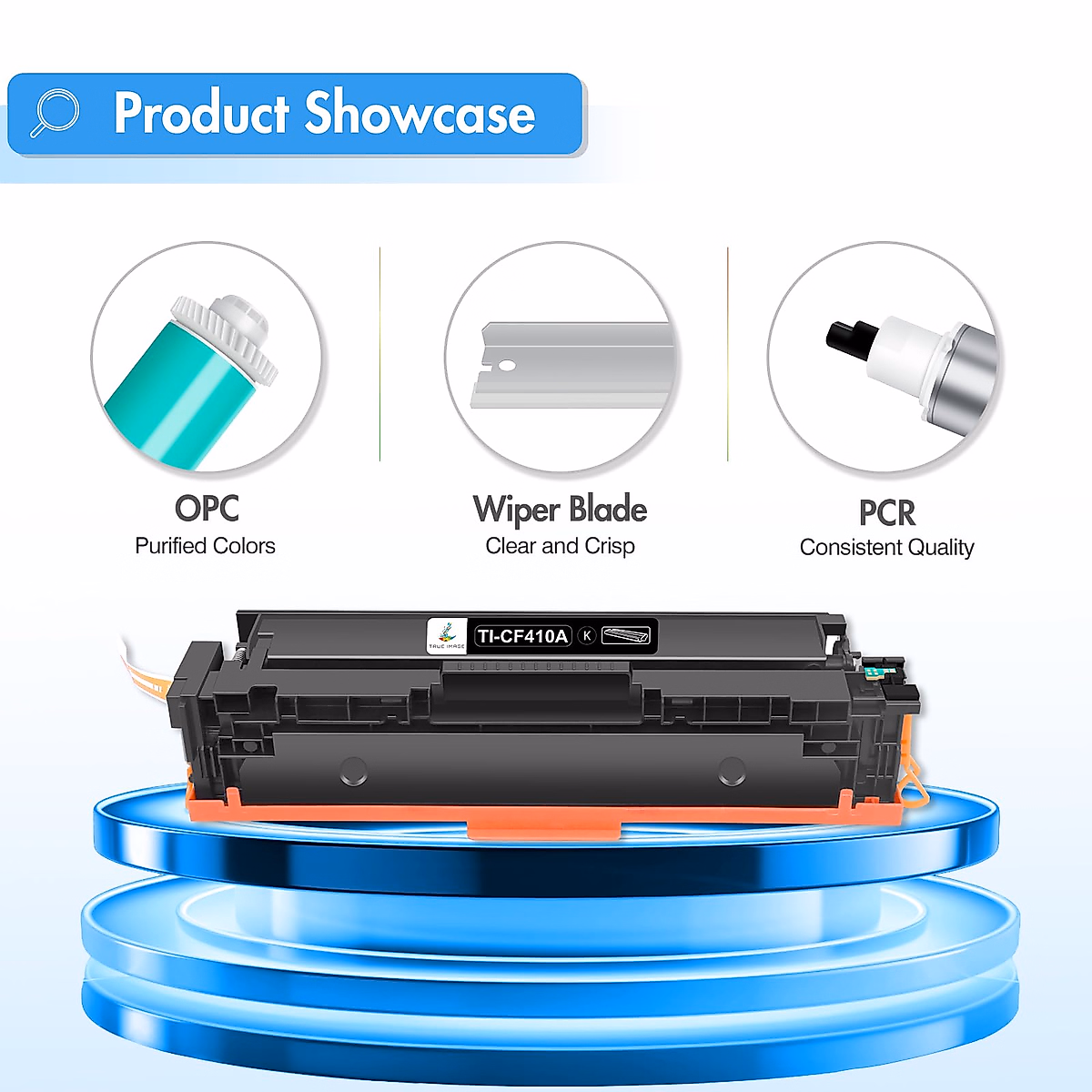 TRUE IMAGE Compatible Toner Cartridge Replacement for HP 410A 410X CF410A CF411A CF412A CF413A Color Pro MFP M477fnw M477fdw M477fdn M452dn M452nw M477 Printer (Black Cyan Yellow Magenta, 4-Pack)